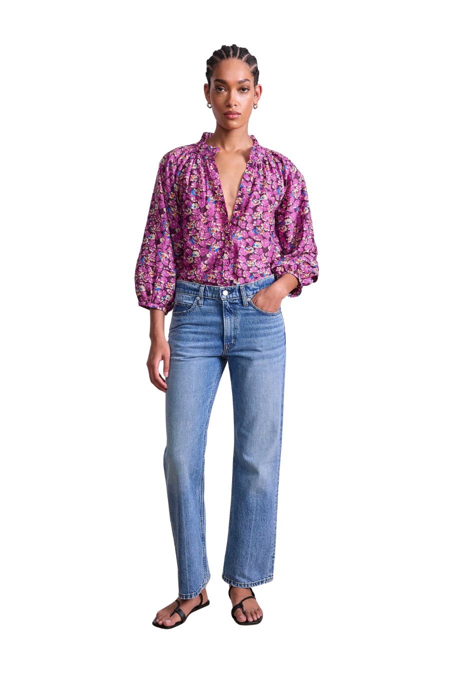 Trini Top in Florette Peony – Bunny and Babe Winnetka
